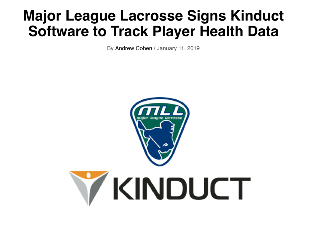 SportTechie – “Major League Lacrosse Signs Kinduct Software to Track ...