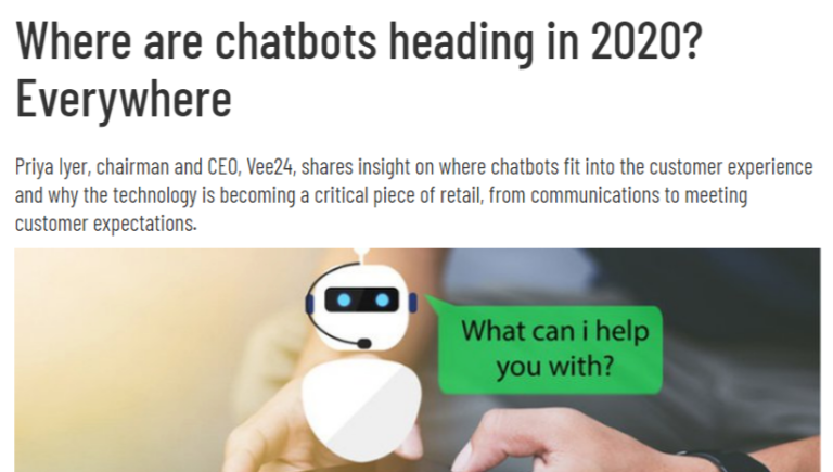 Retail Customer Experience, “Where are chatbots heading in 2020 ...
